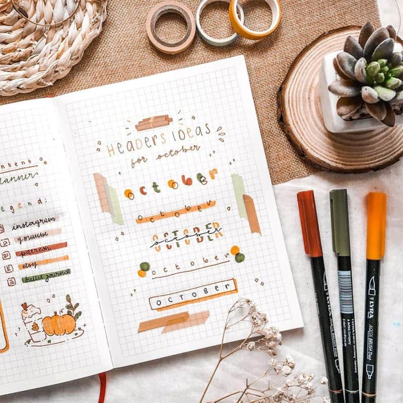 Aesthetic Bullet Journal Titles