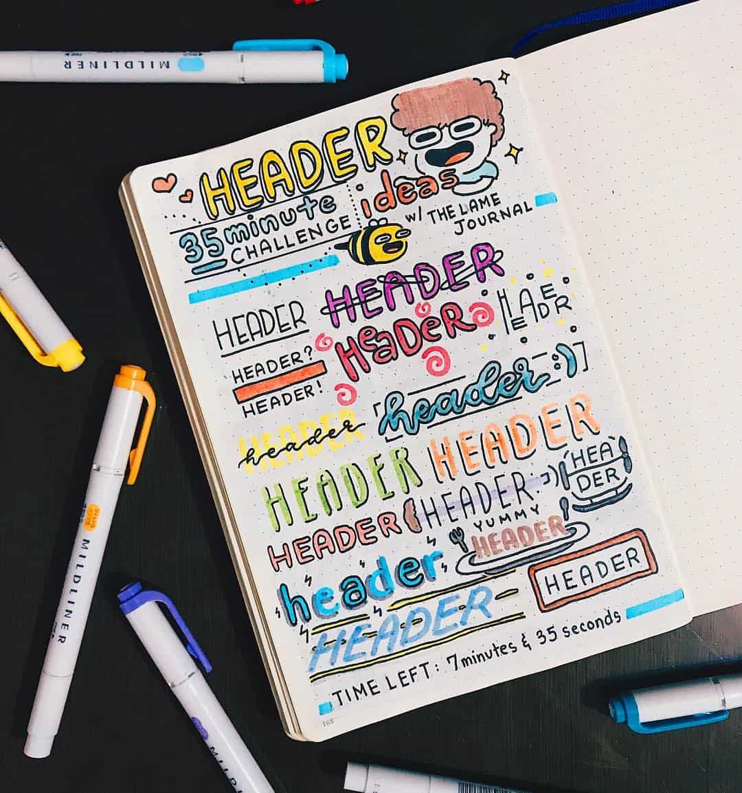 Inspirational Header Ideas For Your Bullet Journal