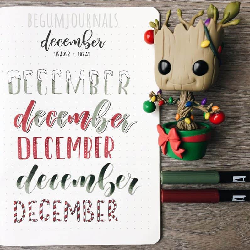 Creative Christmas Titles For Your Bullet Journal