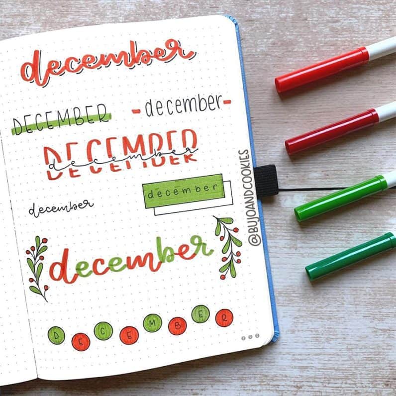 Creative Christmas Titles For Your Bullet Journal