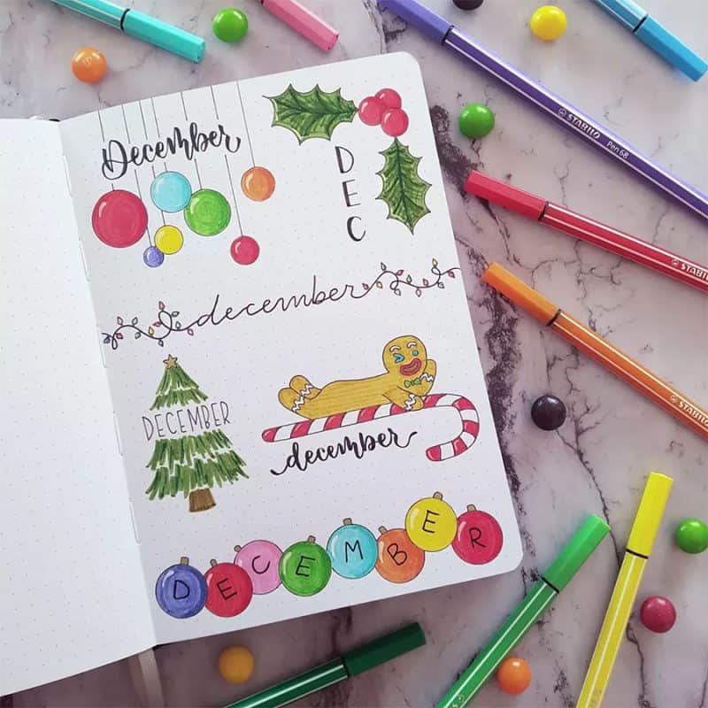 Creative Christmas Titles For Your Bullet Journal