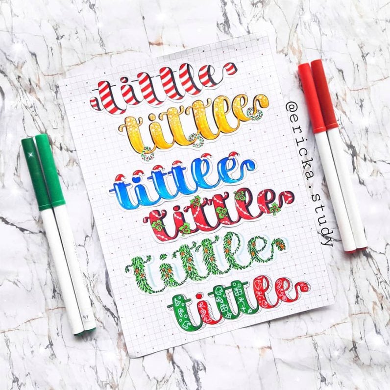 Christmas Title Ideas To Decorate Your Bullet Journal