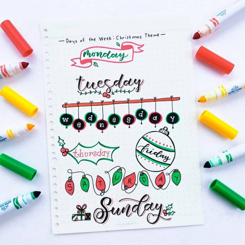 Creative Christmas Titles For Your Bullet Journal