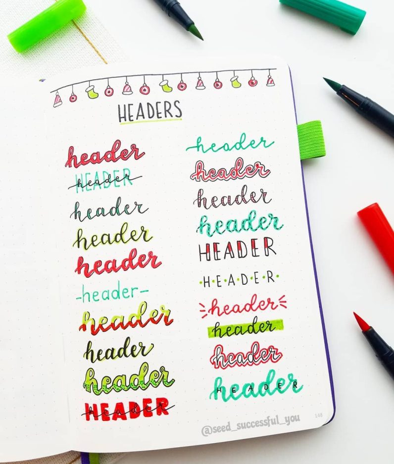 Creative Christmas Titles For Your Bullet Journal