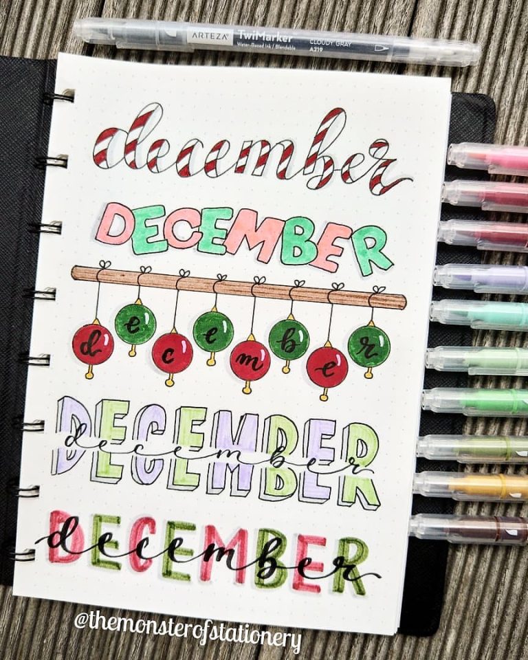 Creative Christmas Titles For Your Bullet Journal