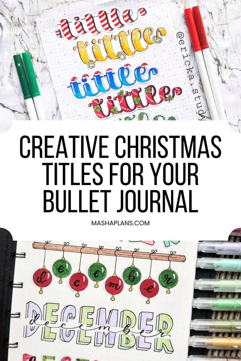 Creative Christmas Titles For Your Bullet Journal