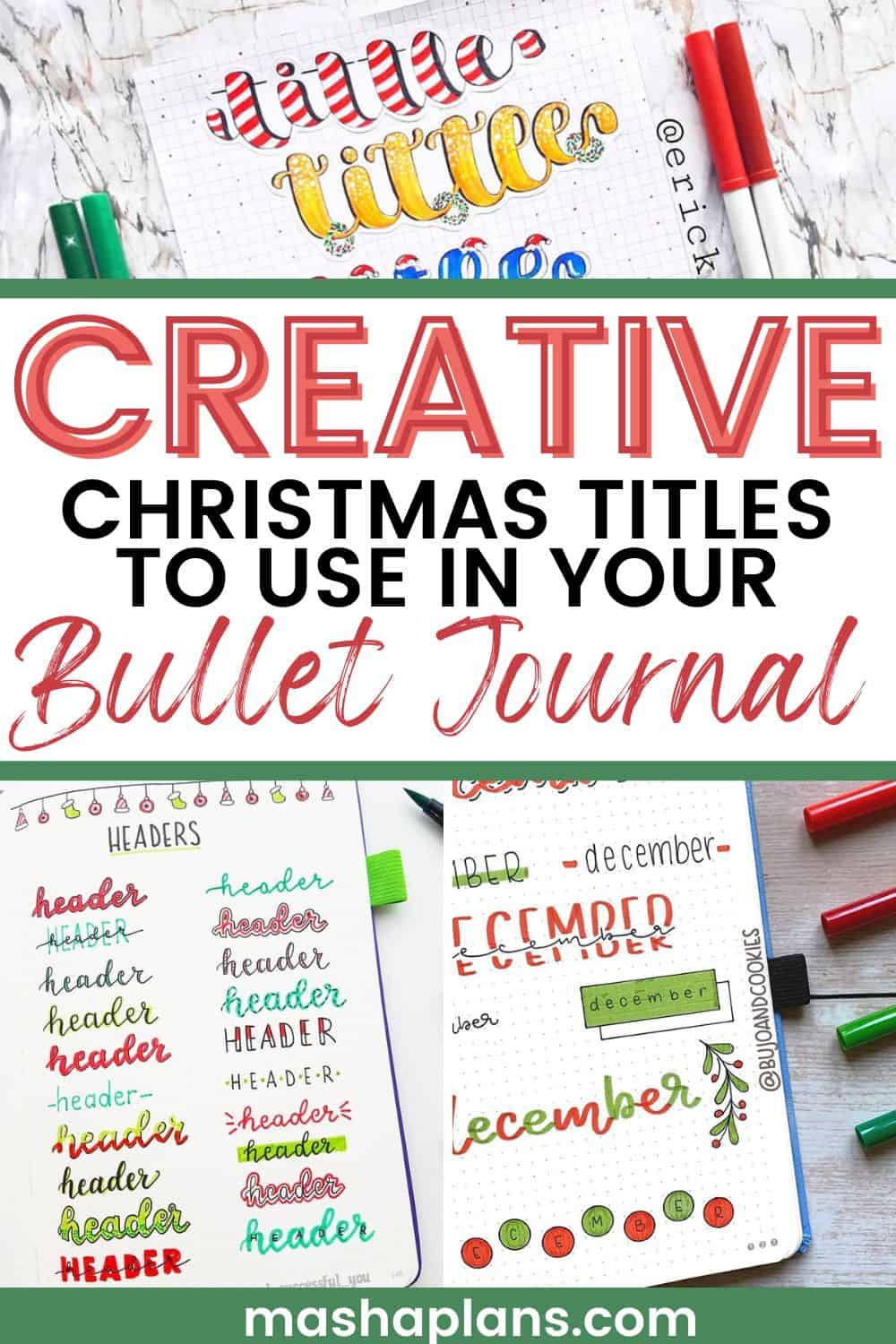Creative Christmas Titles For Your Bullet Journal