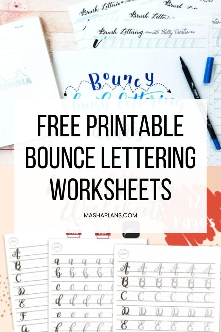 Free Printable Bounce Lettering Worksheets