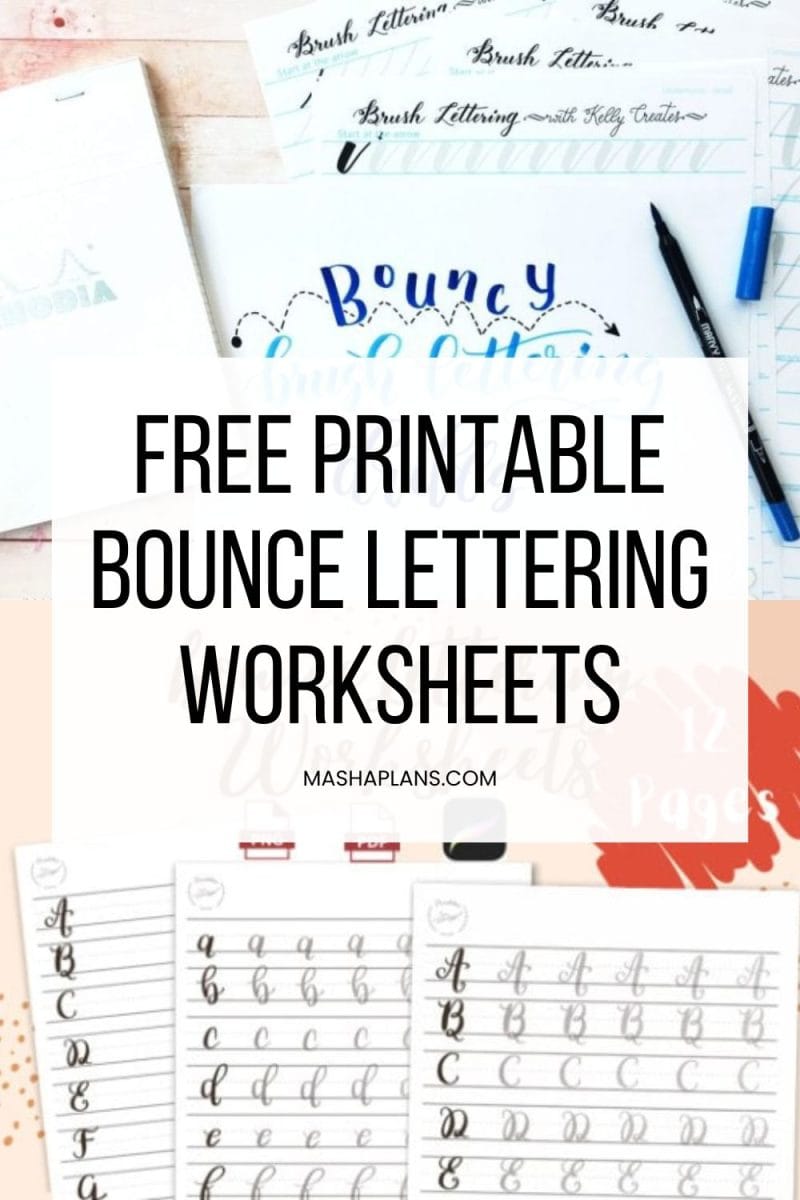 Free Printable Bounce Lettering Worksheets