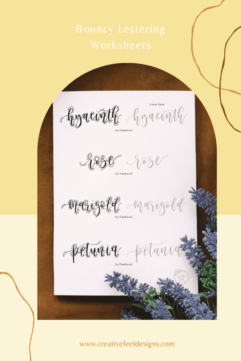 Free Printable Bounce Lettering Worksheets