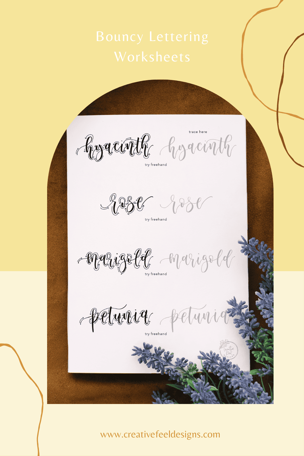 Free Printable Bounce Lettering Worksheets