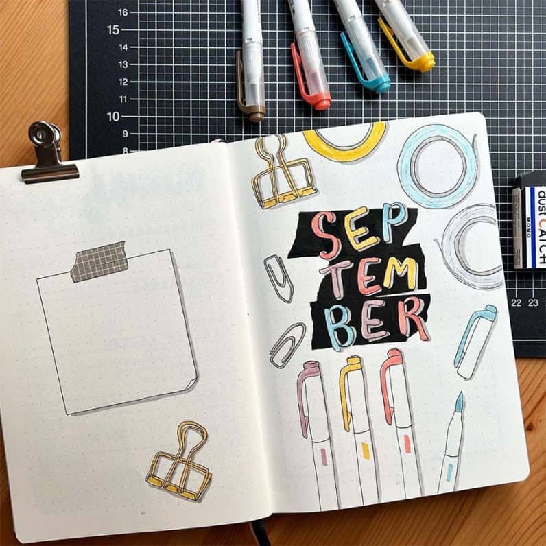 11 Back To School Bullet Journal Cover Page Ideas