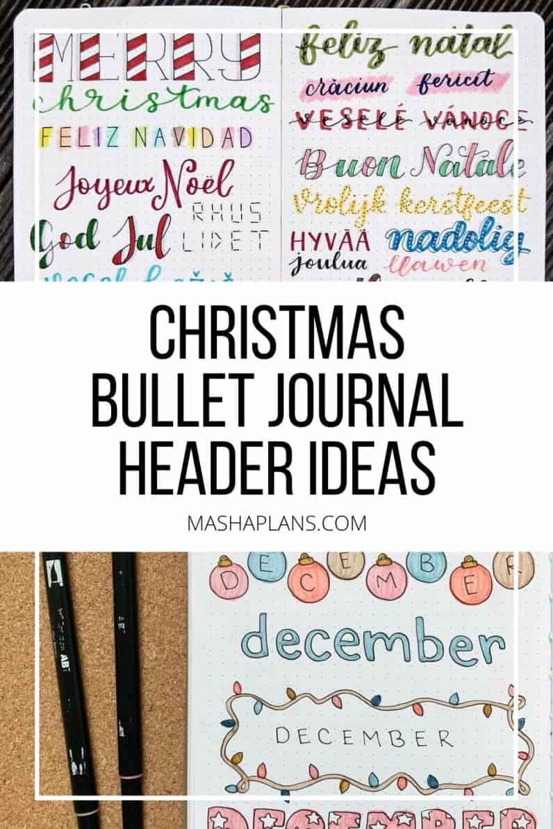 Bullet Journal Christmas Header Ideas