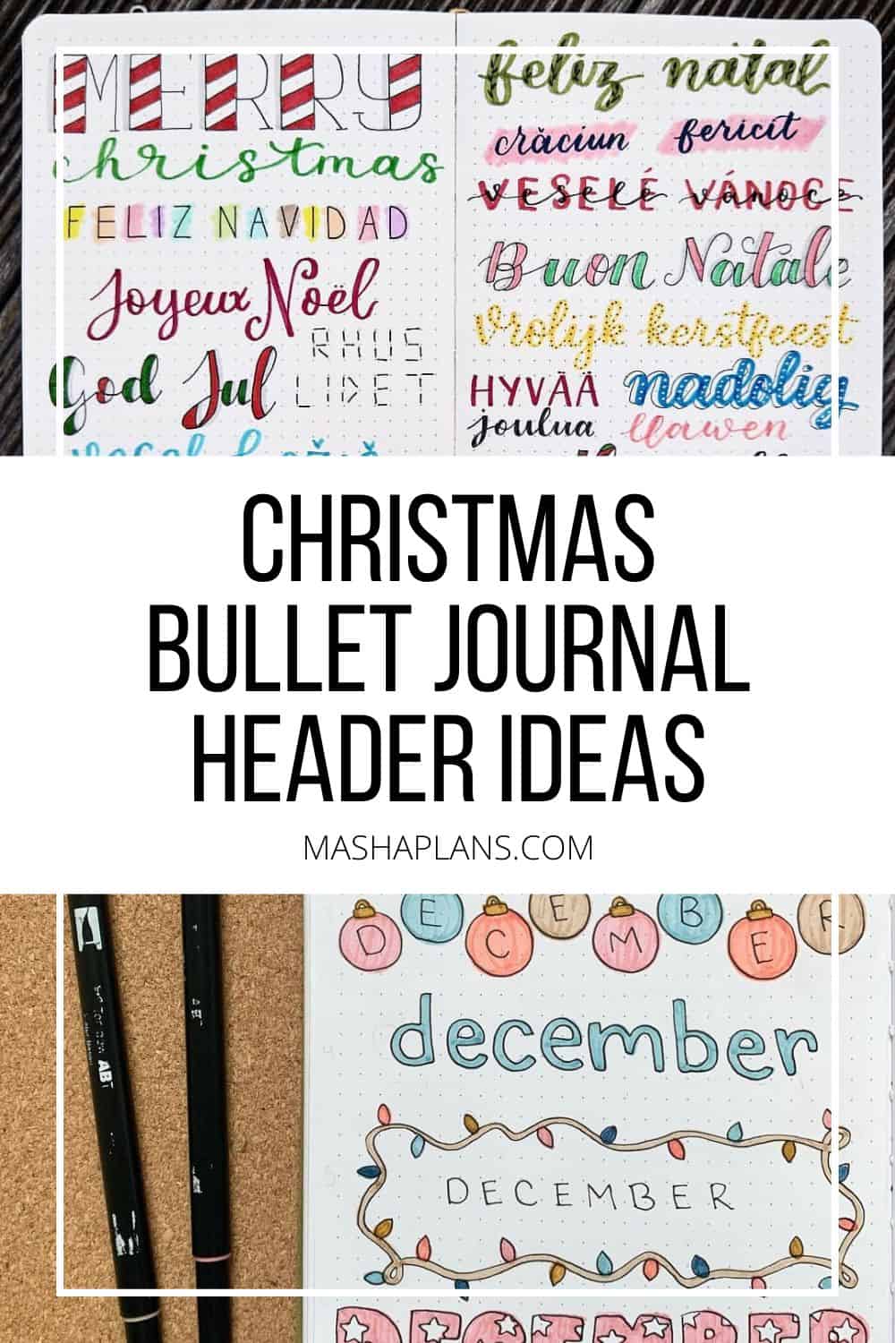 Bullet Journal Christmas Header Ideas