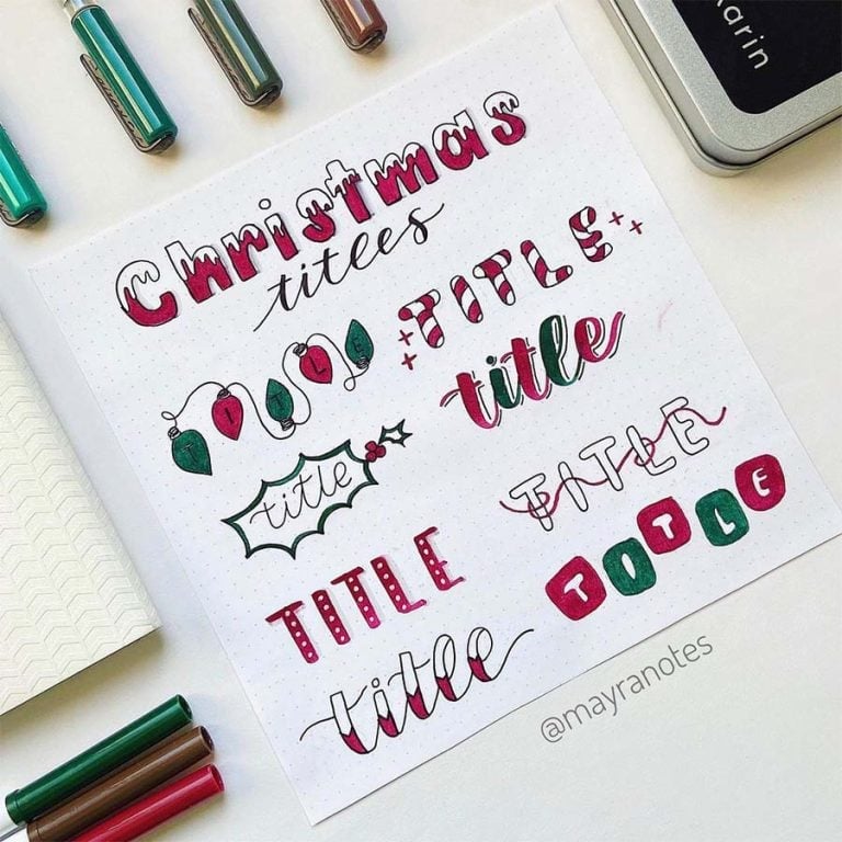 Christmas Title Ideas To Decorate Your Bullet Journal