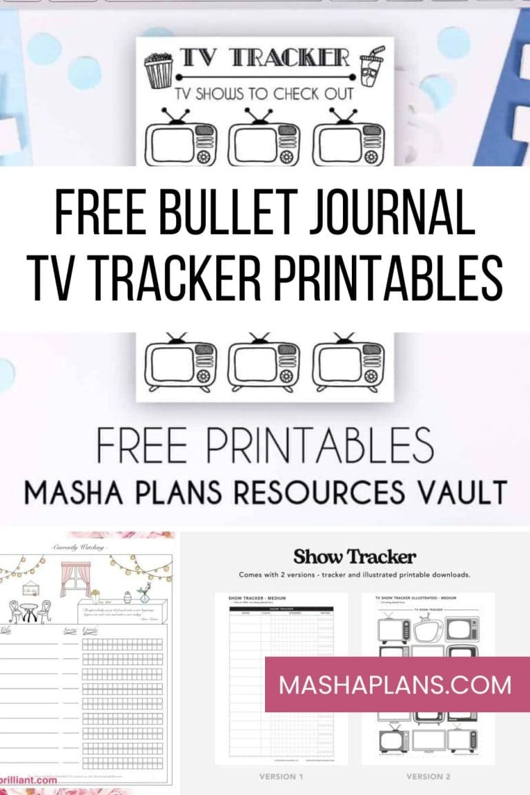 9 Free Bullet Journal TV Tracker Printables