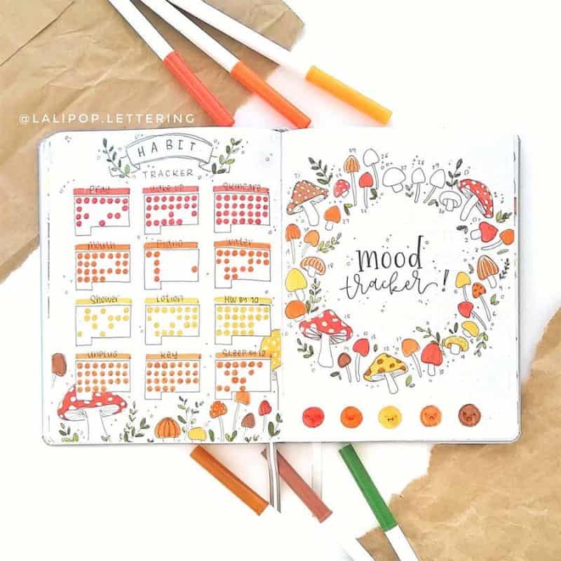 13 September Fall Theme Bullet Journal Inspirations