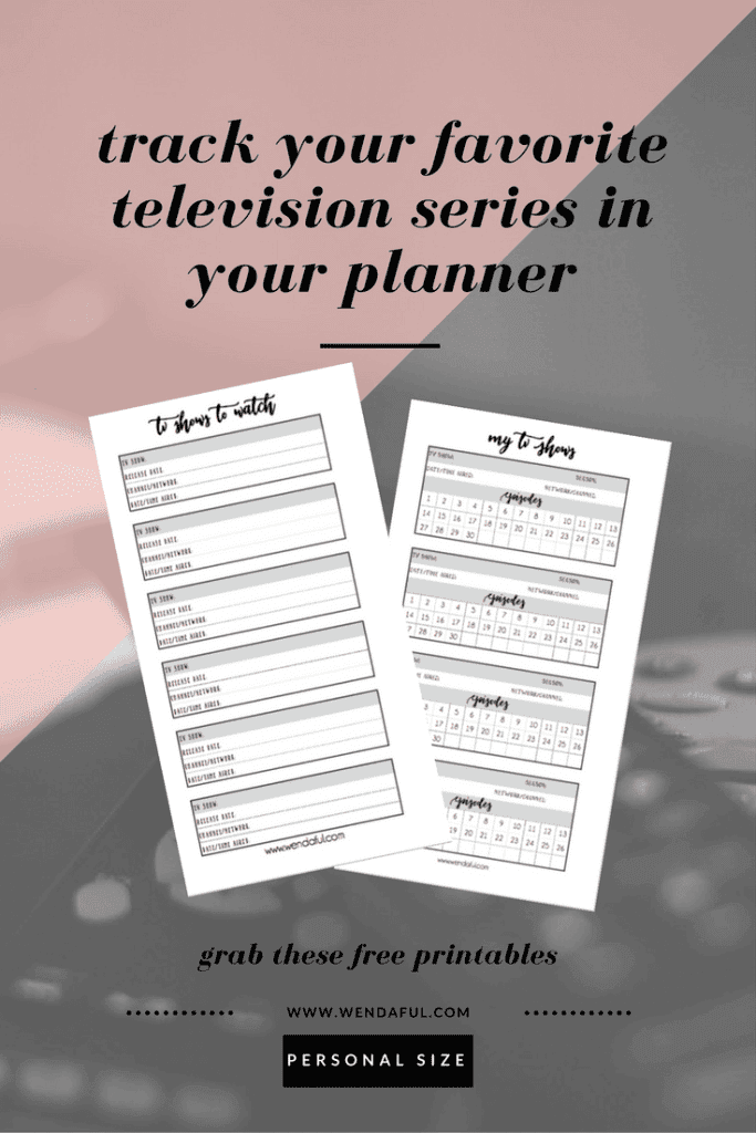 9 Free Bullet Journal TV Tracker Printables