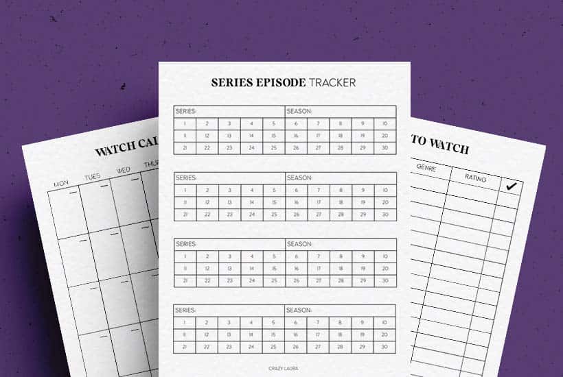 9 Free Bullet Journal TV Tracker Printables