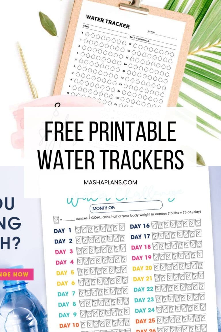 Free Printable Water Intake Trackers