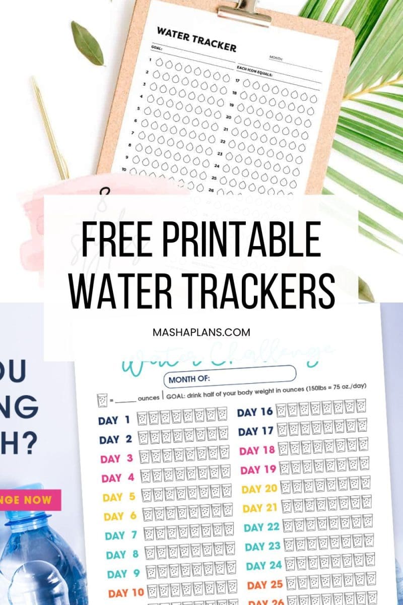 Free Printable Water Intake Trackers