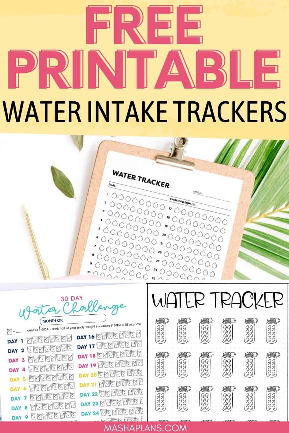 Free Printable Water Intake Trackers