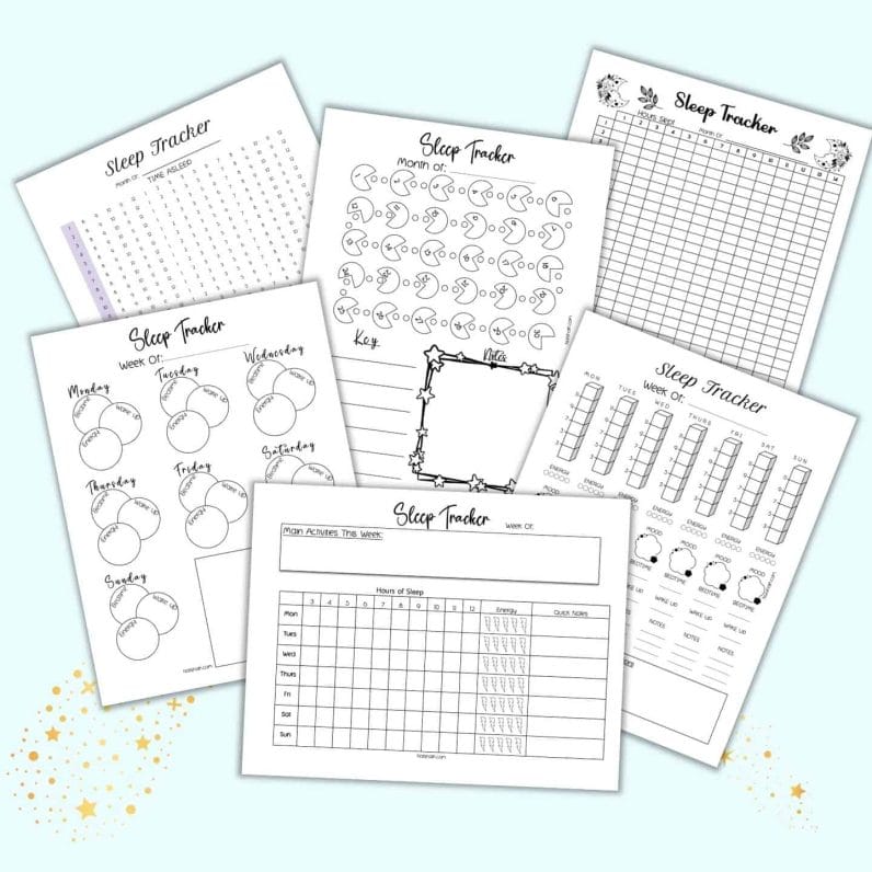 Free Printable Bullet Journal Sleep Trackers