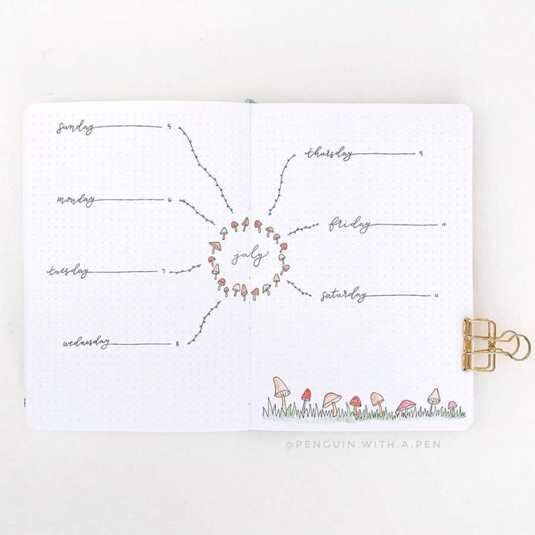 15 Bullet Journal Circle Weekly Spread Ideas