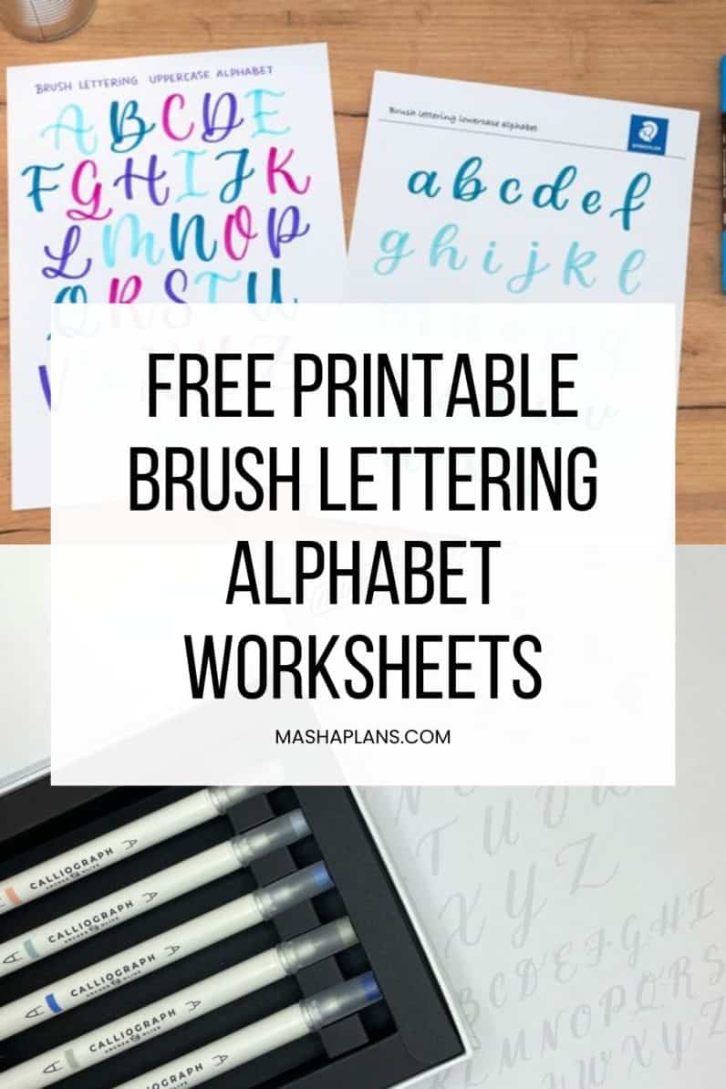 Free Printable Brush Lettering Alphabet Worksheets