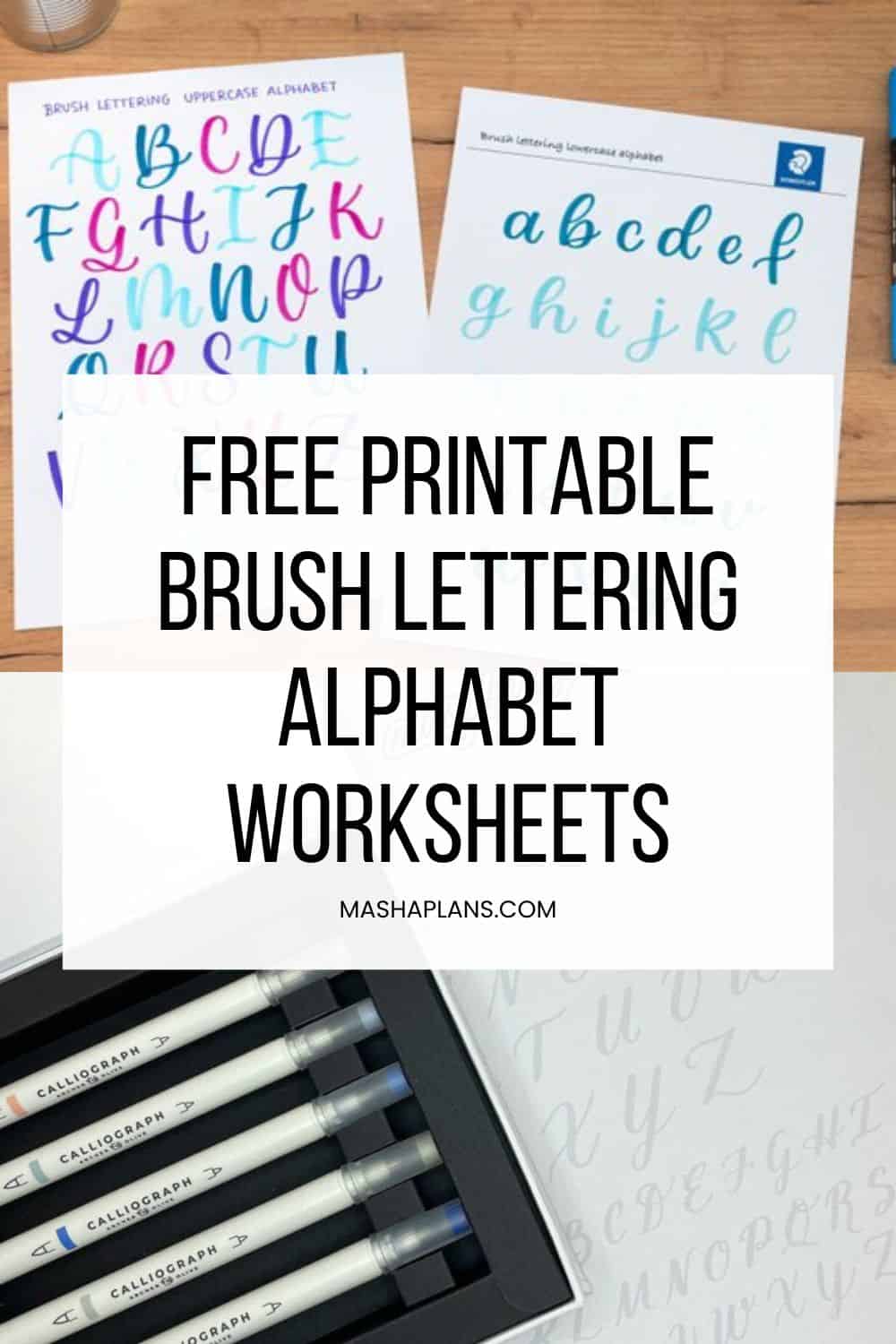 Free Printable Brush Lettering Alphabet Worksheets