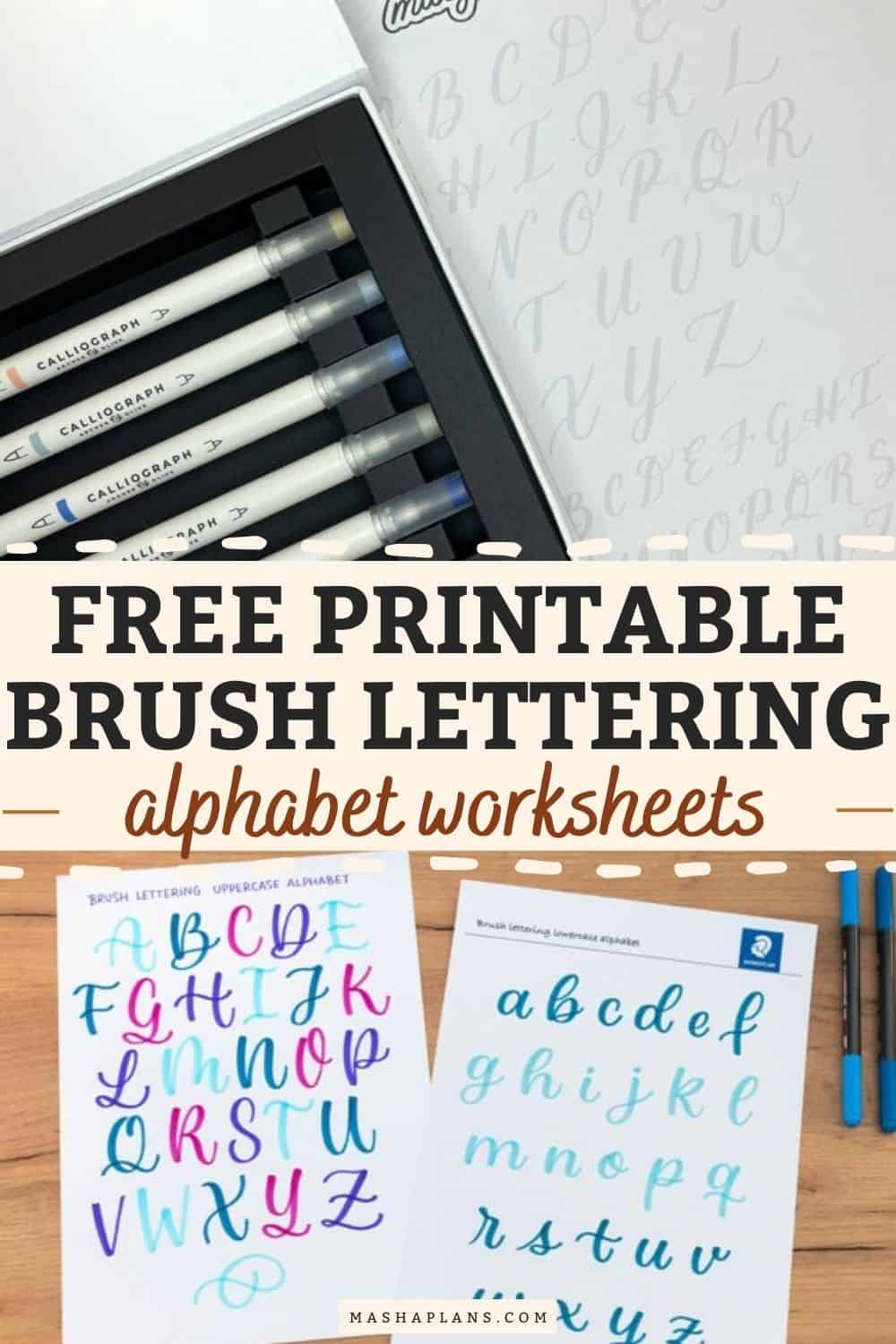 Free Printable Brush Lettering Alphabet Worksheets