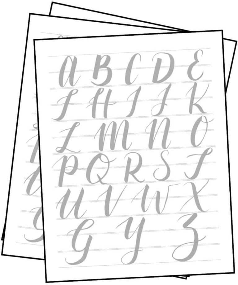 Free Printable Brush Lettering Alphabet Worksheets