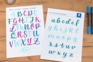 Free Printable Brush Lettering Alphabet Worksheets