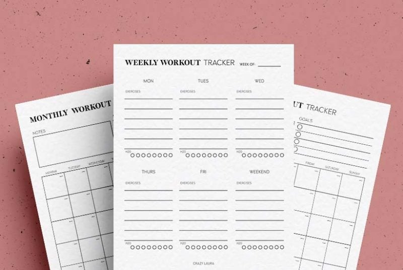 15+ Free Workout Tracker Printables