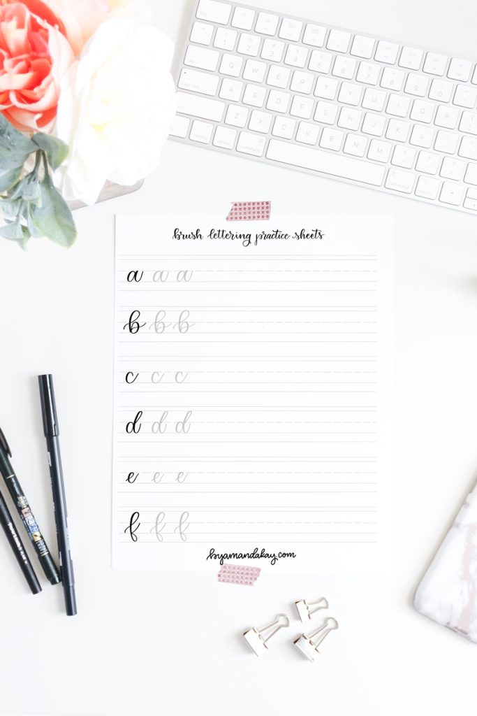 Free Printable Brush Lettering Alphabet Worksheets