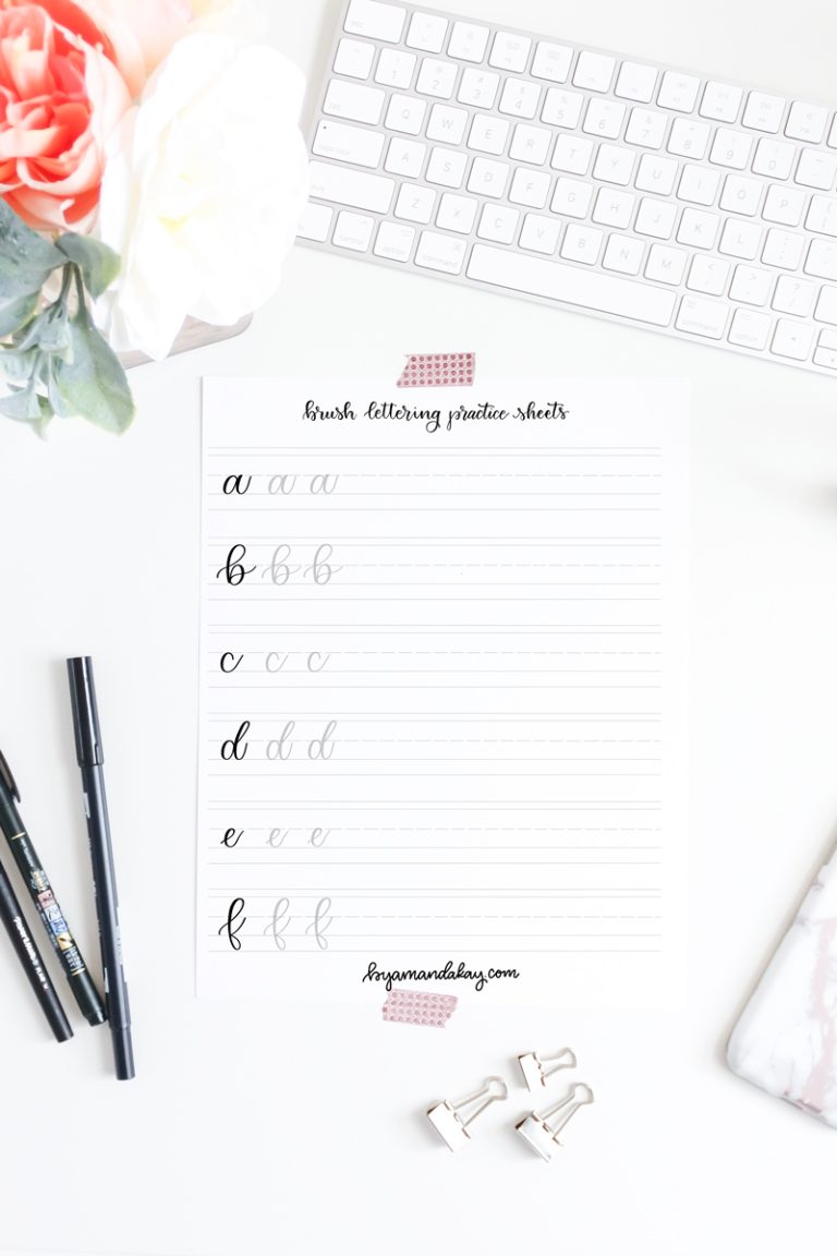 Free Printable Brush Lettering Alphabet Worksheets