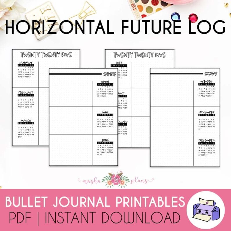 2025 Bullet Journal Future Log Bundle | Masha Plans