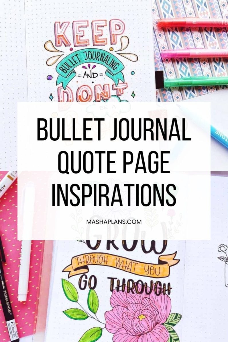 15 Bullet Journal Quote Page Inspirations