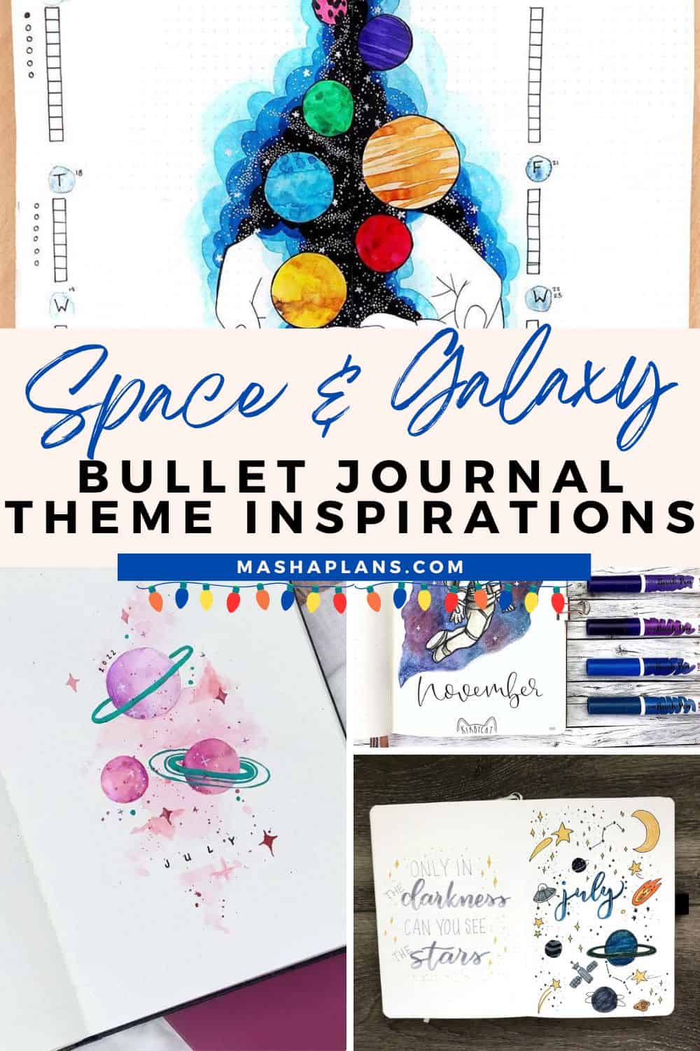 Bullet Journal Space Theme Inspirations