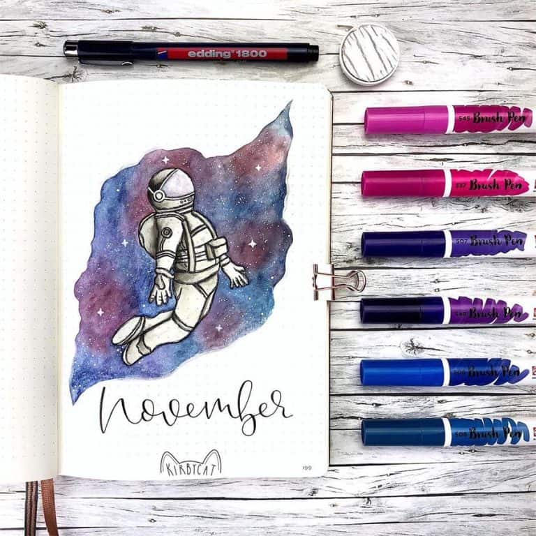 Bullet Journal Space Theme Inspirations