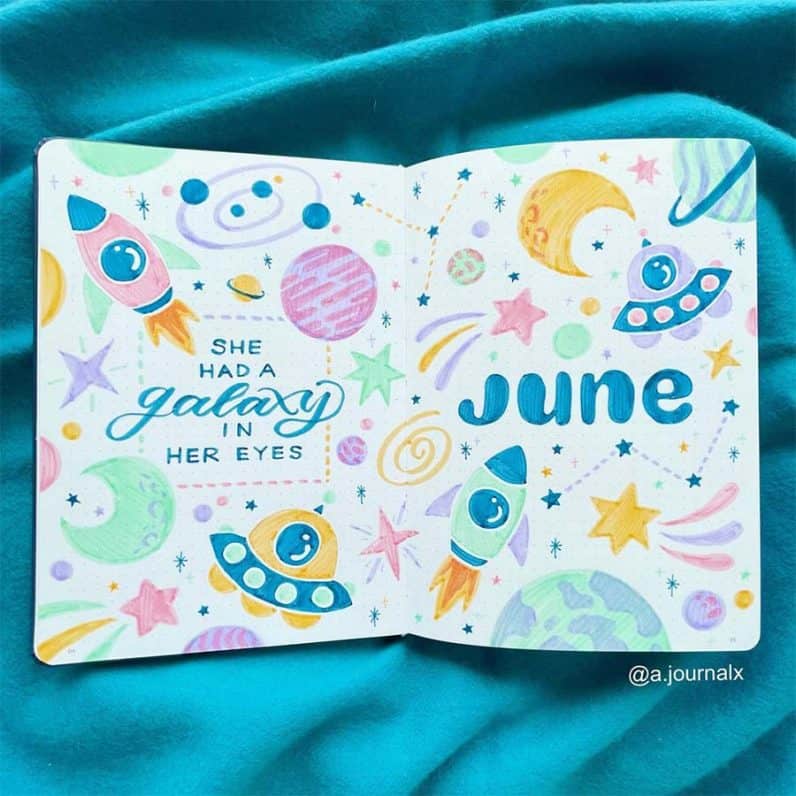 21 Galaxy Themed Bullet Journal Inspirations