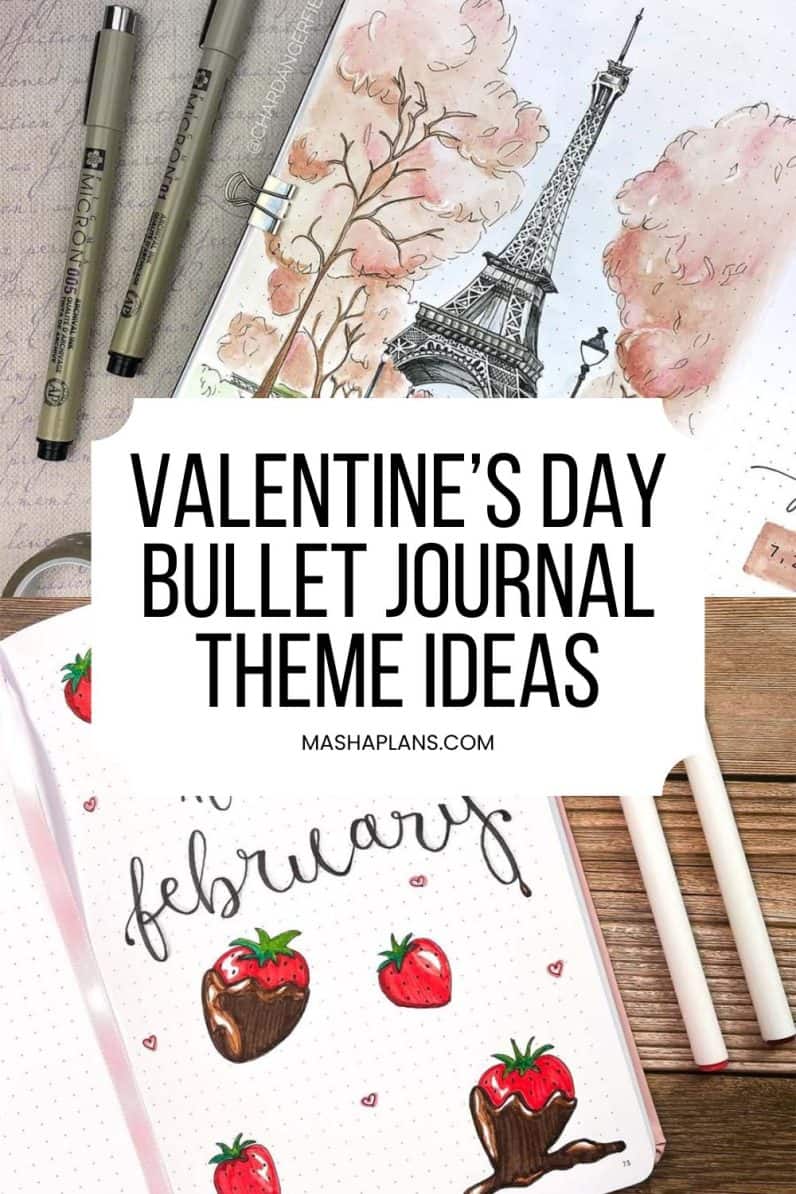 Bullet Journal Valentine's Day Themes
