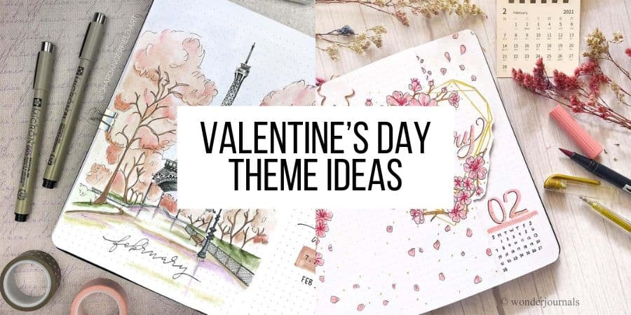 Bullet Journal Valentine's Day Themes