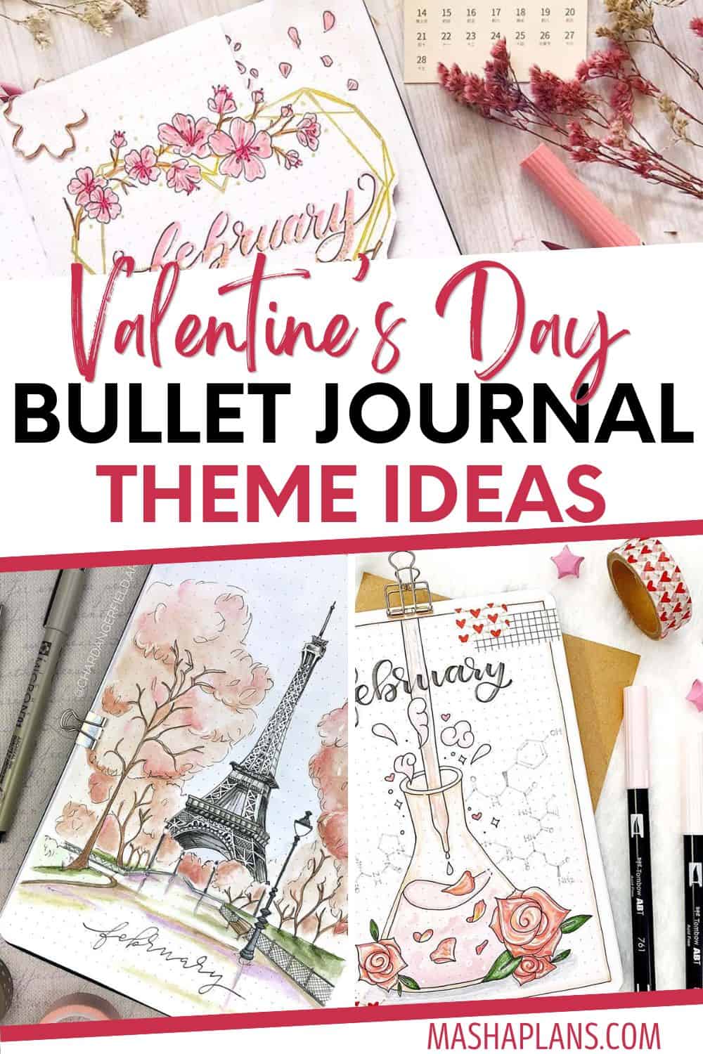 Bullet Journal Valentine's Day Themes