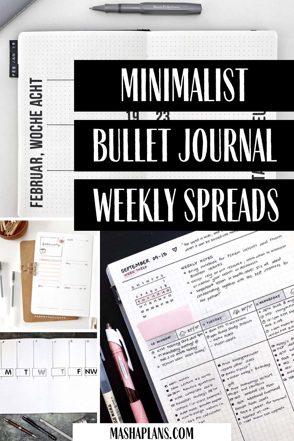 Minimalist Bullet Journal Weekly Spread Ideas