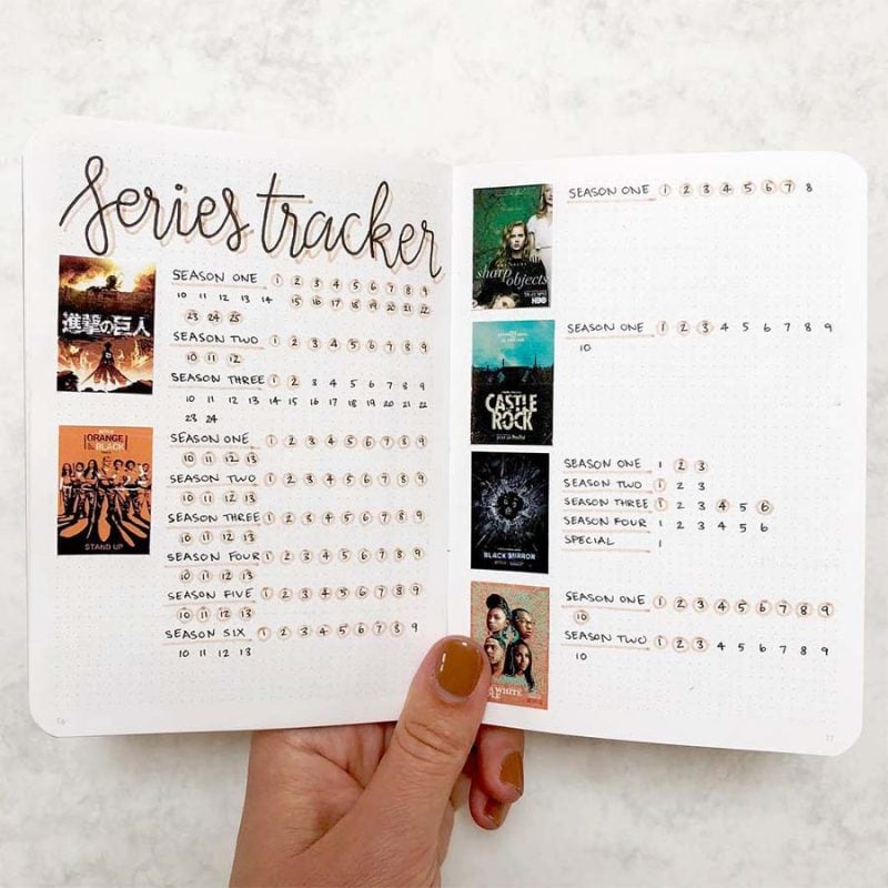 TV Show Tracker Bullet Journal Ideas