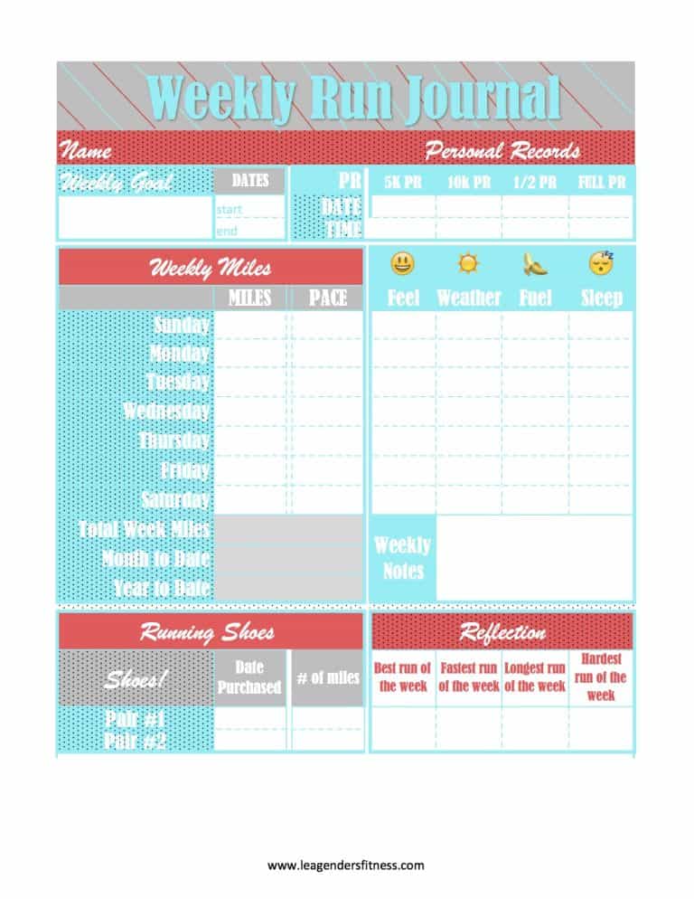 Free Running Tracker Printables