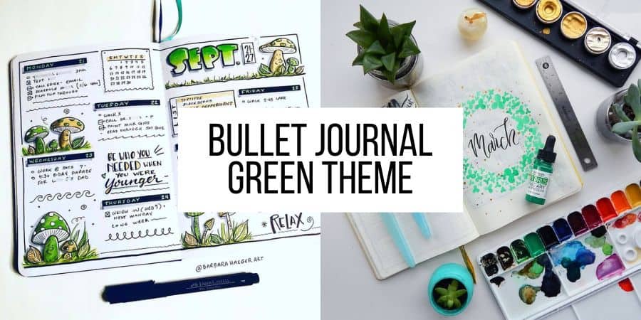 Bullet Journal Green Theme Inspirations