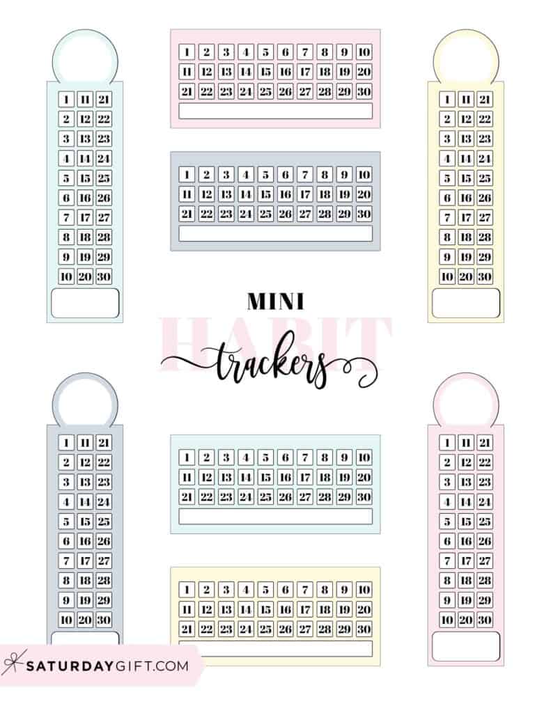 Free Mini Habit Tracker Printables