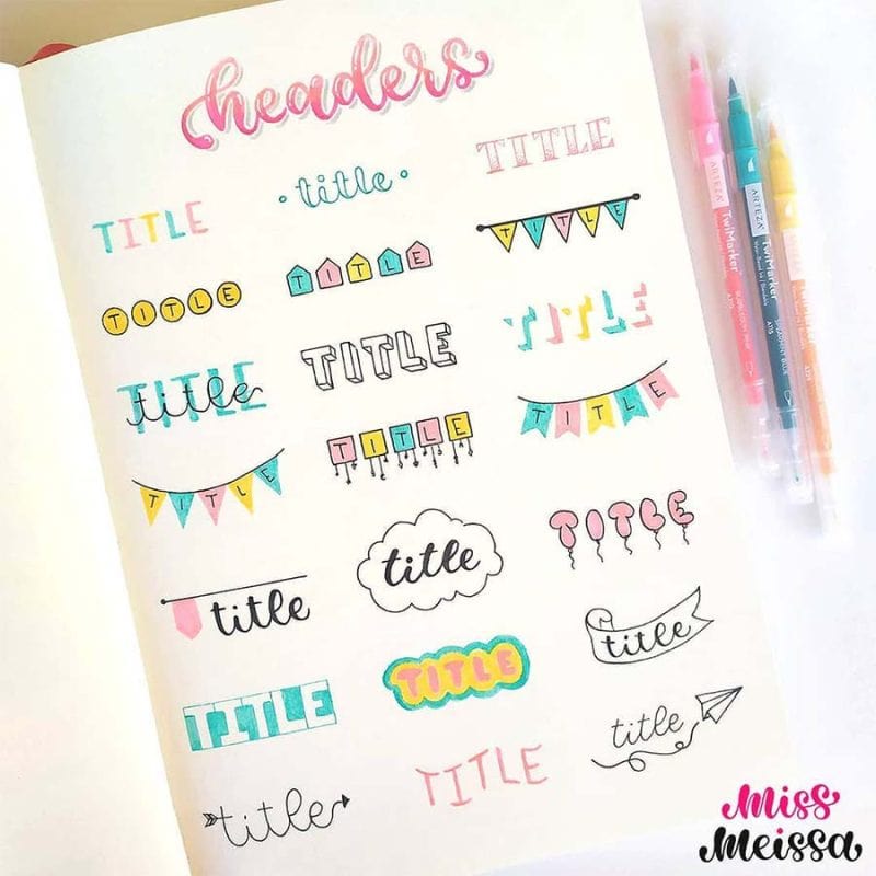 Cute Heading Ideas For Your Bullet Journal